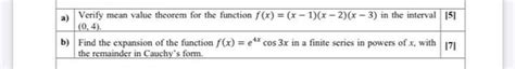 solved a verify mean value theorem for the function f x