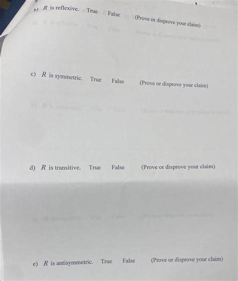 Solved Problem Consider The Relation R On R Given By Chegg