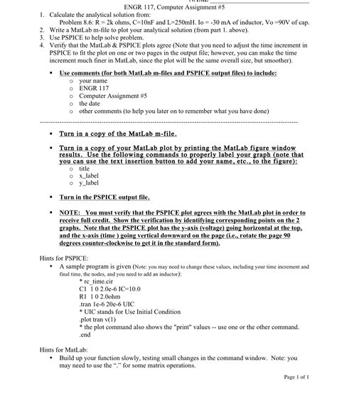 Engr 117 ﻿computer Assignment 5calculate The