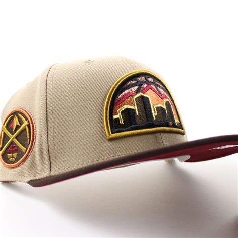 Denver Nuggets Nba New Era 59fifty Fitted Hat Camel Burnt Wood Red Un Ecapcity