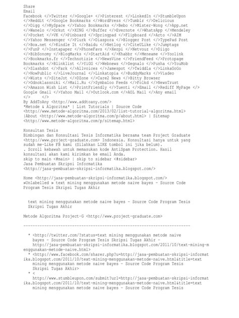 Text Mining Menggunakan Metode Naive Bayes Source Code Program Tesis Skripsi Tugas Akhir Pdf