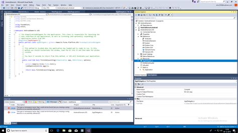 c app xaml cs and mainpage xaml cs cannot be included in solutions