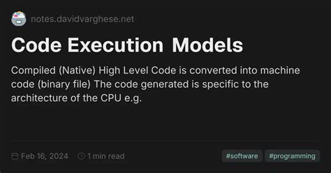 Code Execution Models