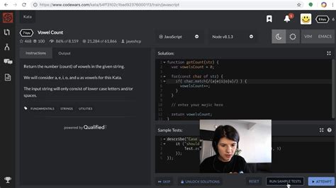 Nodejsjavascript Interview Training Vowel Count Youtube