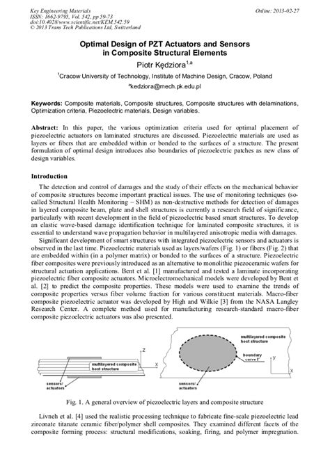 optimal design of pzt actuators and sensors in composite structural