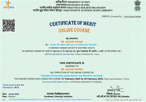 Geodata Machinelearning Python Iirs Isro Certified Datascience