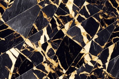 검은색과 금색 대리석 배경 원활한 패턴 프리미엄 사진