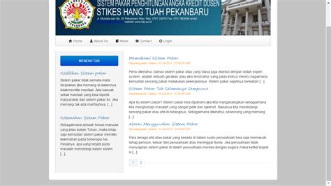 source code aplikasi sistem pakar perhitungan angka kredit dosen dengan