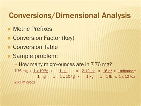 Dimensional Analysis Conversion Chart Keski