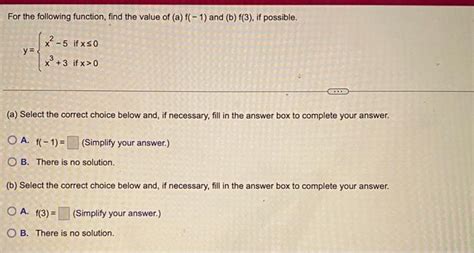 solved for the following function find the value of