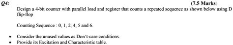 Solved Q4 75 Marks Design A 4 Bit Counter With Parallel Load And