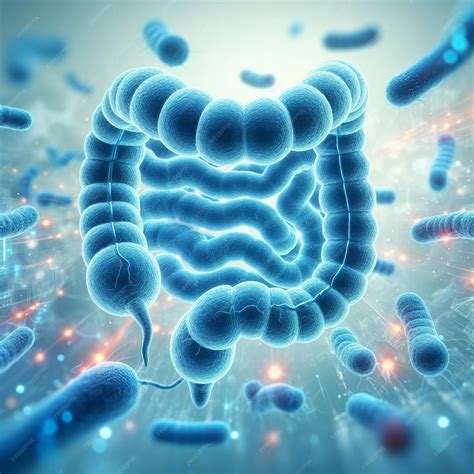 Premium Photo Anatomy Intestine Model Bacteria Floating