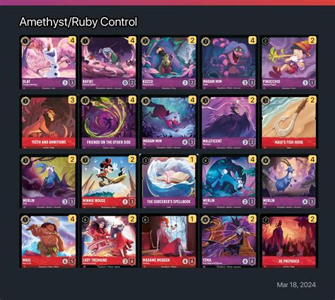amethyst ruby control lorcana deck disney lorcana