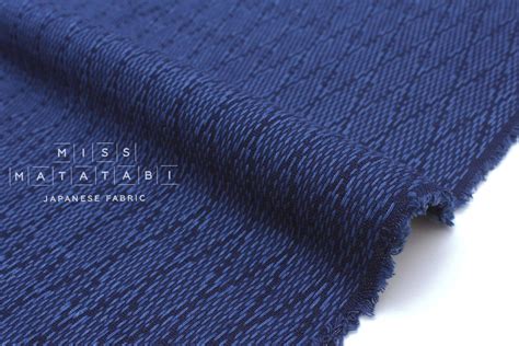 Indigo Aizome Yarn Dyed Asagi Sashiko Miss Matatabi Japanese Fabric