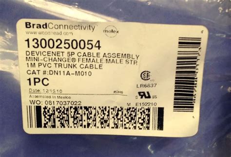 Devicenet 5p Cable Assembly New In Bag Industrial