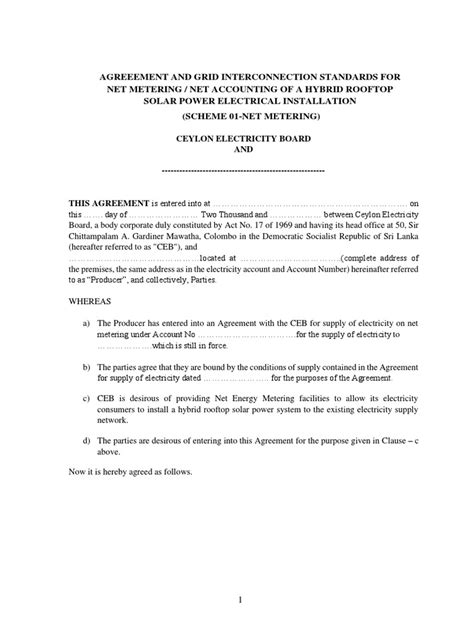 Agreeement And Grid Interconnection Standards For Hybrid Pdf Power