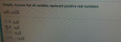 solved simplify assume that all variables represent