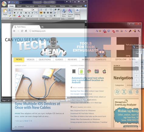 Make Window Transparent While Dragging Tech Heavy
