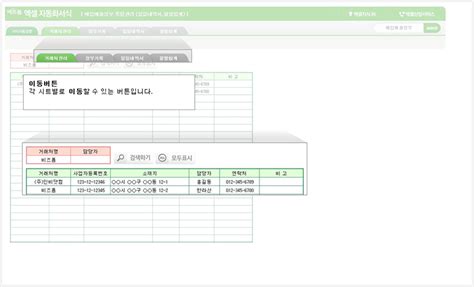 매입매출장부 통합관리일일내역서월별합계 부서별서식