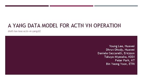 A Yang Data Model For Actn Vn Operation