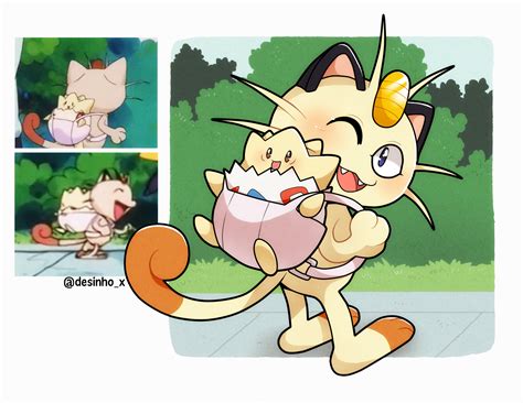 Oc Meowth And Togepi 💖 Scene Too Cute To Pass Up Without Drawing It