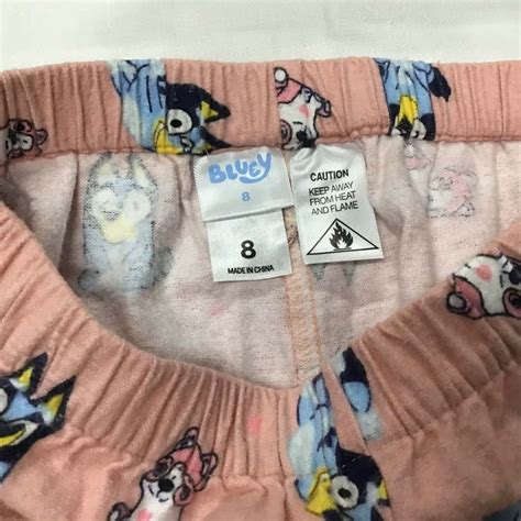 Bluey Girls Size 8 Dusty Pink Bluey Pattern Flannelette Pyjama Set S