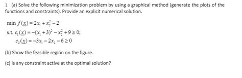 Solved A Solve The Following Minimization Problem By Chegg