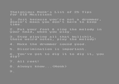 CSDb Thelonious Monk S Advice By Aleksi Eeben 2023