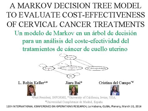 A Markov Decision Tree Model To Evaluate Costeffectiveness