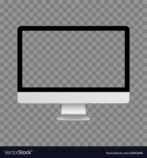 Computer Monitor With Transparent Screen Mock Up Vector Image