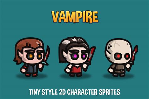 Vampire Tiny Style 2d Character Sprites