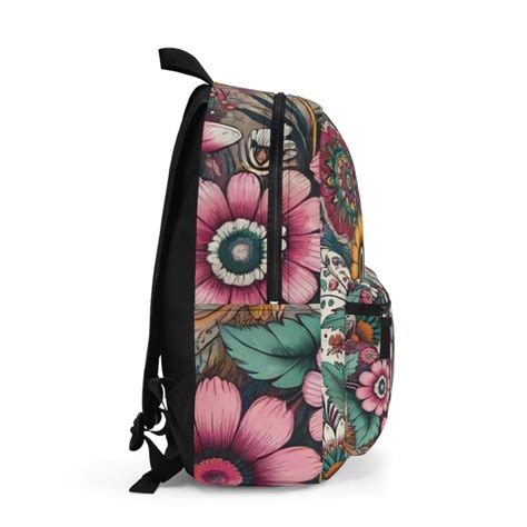 Colorful Floral Backpack Botanical Art Backpack Vintage Flower Print Backpack Etsy