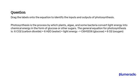 Solved Drag The Labels Onto The Equation To Identify The Inputs And