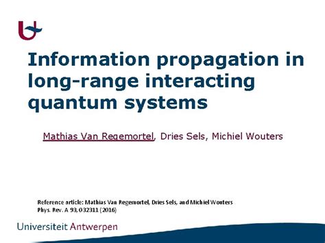 Information Propagation In Longrange Interacting Quantum Systems Mathias