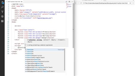 Alert Button Text On Click Jquery Youtube