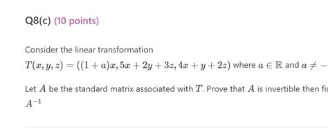 Solved Q8 A B 4 Points Consider The Linear Chegg Com