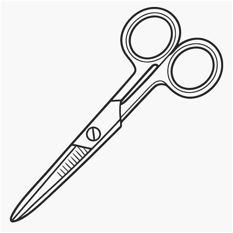 A Drawing Of A Pair Of Scissors With The Word W On It Premium Ai