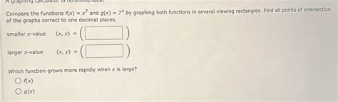 Solved A Graphing Calculator Is Recommended Compare The Functions Fx