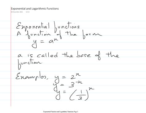 Lecture Exponential And Logarithmic Functions Optimisation In Economic Theory Studocu