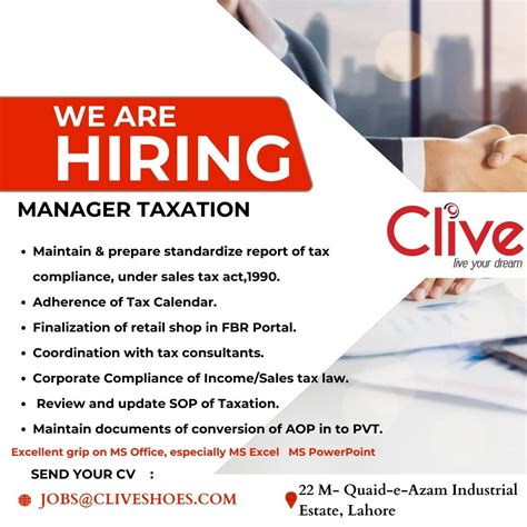 saddam hussain on linkedin taxation lahorejobs urgenthiring manager