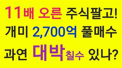 11배 오른 주식팔고 개미들 2700억 풀매수 삼성전자 에코프로 엘엔에프 Youtube