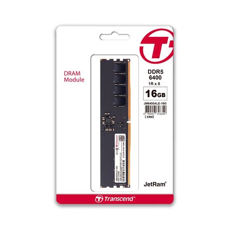 Transcend Ram Memory Ddr5 6400 Long Dimm 16gb รับประกันตลอดอายุการใช้งาน มีใบกำกับภาษี Jm6400ale