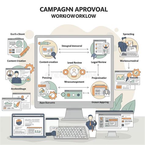 A Diagram Depicts A Campaign Approval Workflow With Various Stages