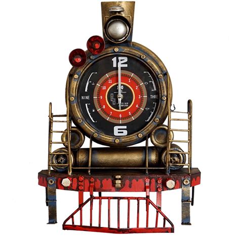 Американский Ретро Железный локомотив настенные часы креативные Промышленные стиль магазин