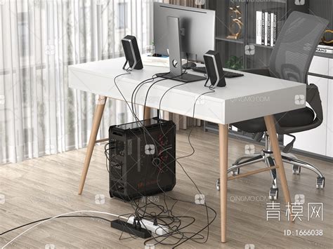 【电脑桌 办公桌 书桌 电脑显示器 电脑主机 插头 插线板 排插3d模型】 现代cr有灯光有贴图max2016电脑桌 办公桌 书桌 电脑显示器 电脑主机 插头 插线板 排插3d模型下载