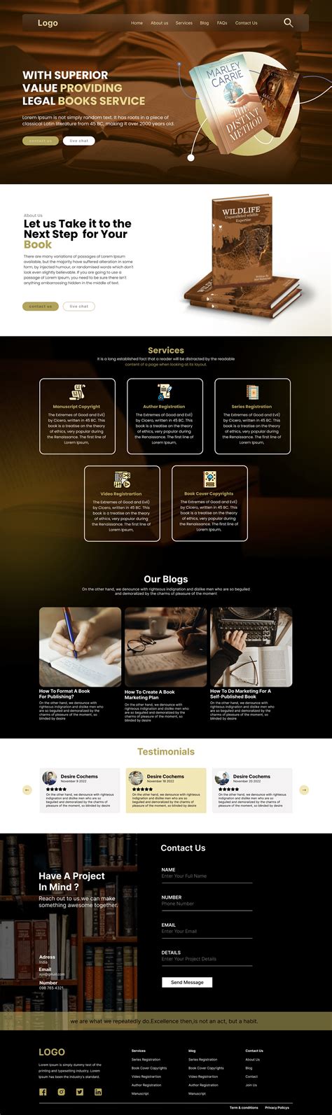 Book Website Landing Page Web Uiux Figma Behance