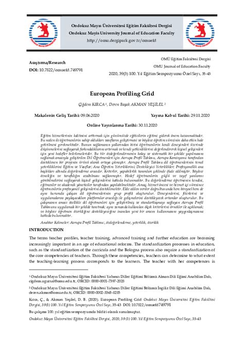 Pdf European Profiling Grid Deren BaŞak Akman YeŞİlel