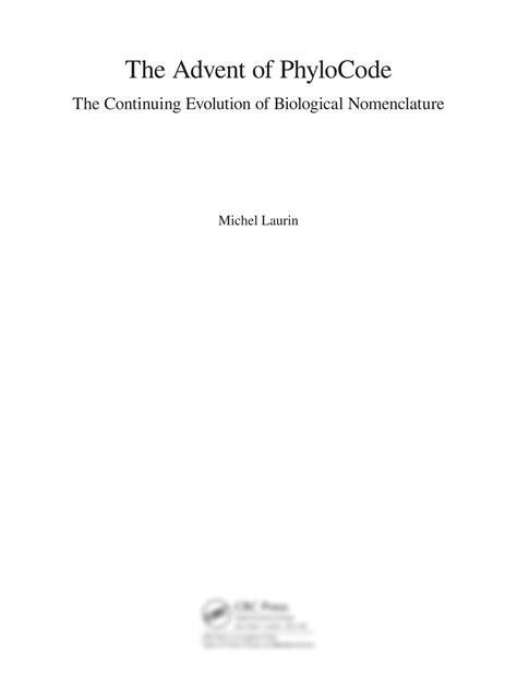 Solution The Advent Of Phylocode The Continuing Evolution Of