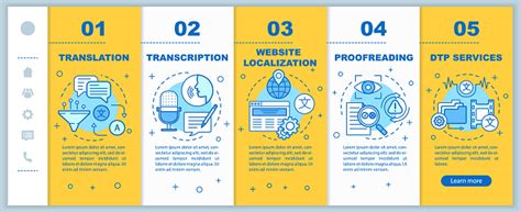 모바일 웹 페이지 벡터 템플릿을 온보딩 텍스트 서비스 번역 선형 일러스트와 응답 스마트 폰 웹 사이트 인터페이스 아이디어 웹 페이지 연습 단계 화면입니다 색상 컨셉 5에