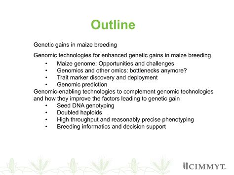 Genomic And Enabling Technologies In Maize Breeding For Enhanced Genetic Gains In The Tropics Ppt